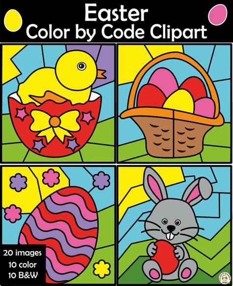 Easter Color By Code Clipart Made By Teachers