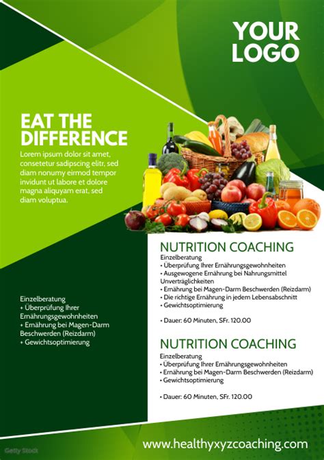 Nutrition Coaching Health Food Ad Flyer Desig Template Postermywall