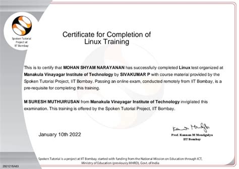 Mohan Shyam N On Linkedin Happy To Inform That I Certified For