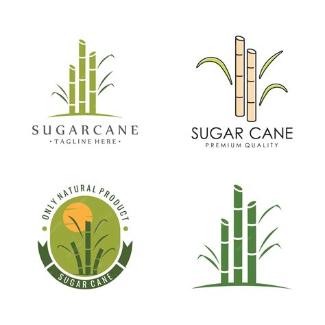 Premium Vector Natural Sweet Sugar Cane Plant Logo Template