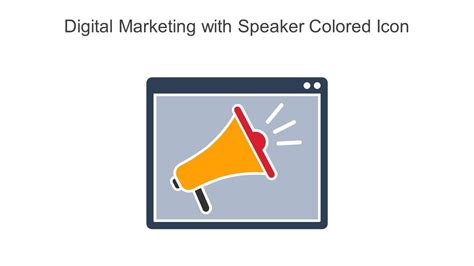 Digital Marketing With Speaker Colored Icon In Powerpoint Pptx Png And Editable Eps Format