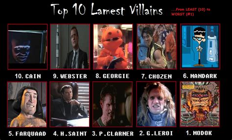 Top 10 Lamest Villains By Gnish On Deviantart