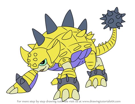 How To Draw Ankylomon From Digimon Digimon Step By Step