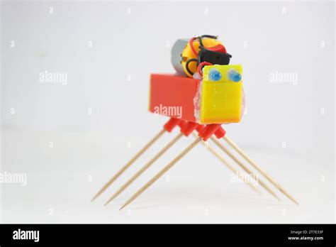 3d Printed Working Robot Model On A White Background Dc Motor Small Robot Stem Projects Stock