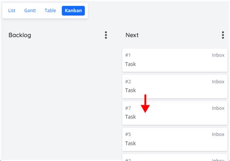 not able to move task between buckets within a kanban view for saved