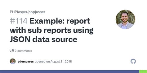 example report with sub reports using json data source · issue 114