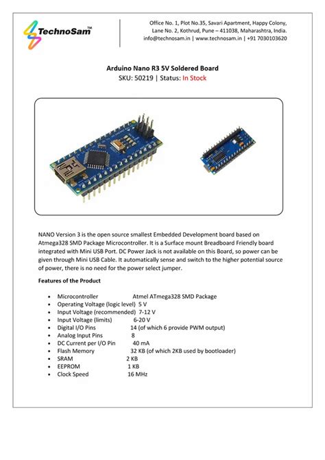 Technosam Arduino Nano R3 5v Soldered Board At ₹ 325piece Arduino