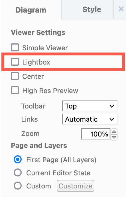 disable the lightbox on a diagram in confluence cloud
