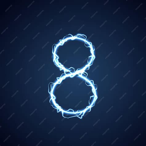 Premium Vector Blue Lightning Style Letter Or Alphabet 8 Lightning