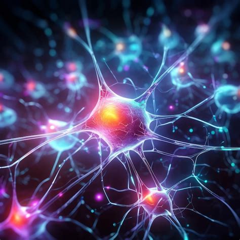 Premium AI Image Glow Of Synaptic Connections In This Closeup View Capturing The Essence Of