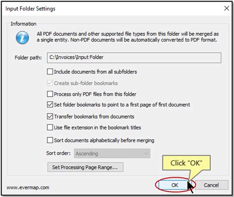 batch processing merging pdf documents via guided actions