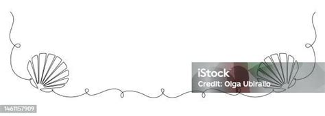 열린 굴 껍질의 연속 한 선 그리기 조개 기호와 간단한 선형 스타일의 뷰티 스파 및 웰빙 살롱의 배너 편집 가능한 획 손으로 그린 벡터 그림 한붓그리기에 대한 스톡 벡터