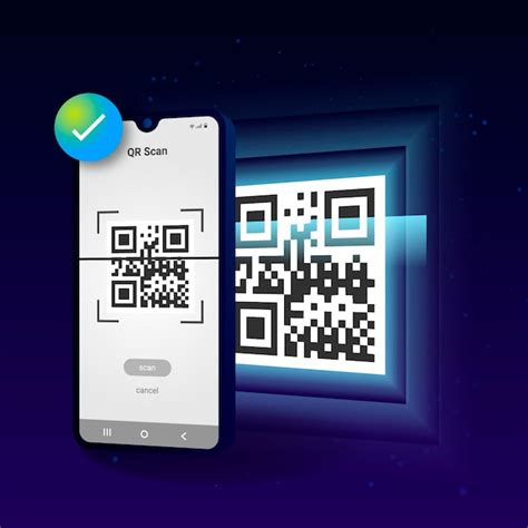 휴대폰 스캔 Qr 코드 프리미엄 벡터