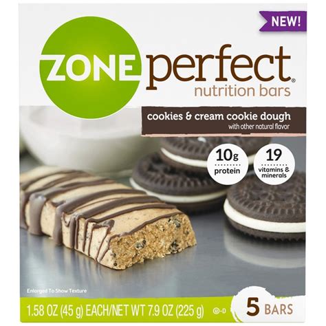 Zone Perfect Cookies And Cream Cookie Dough Zoneperfect Nutrition Bar