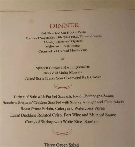 Original Windows On The World Dinner Menu 107th Floor World Trade