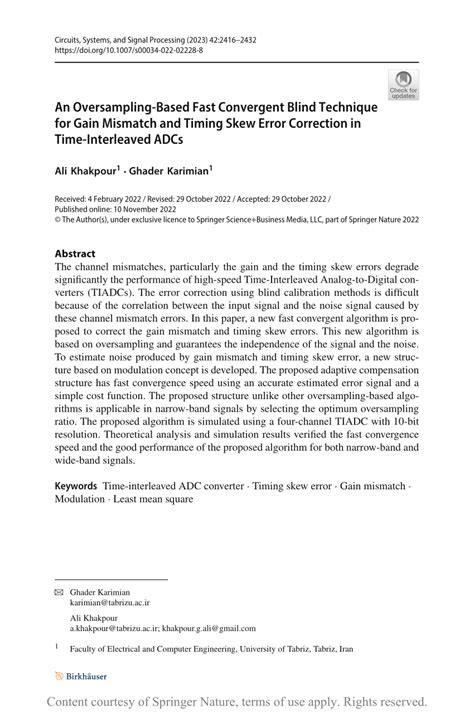 An Oversampling Based Fast Convergent Blind Technique For Gain Mismatch And Timing Skew Error