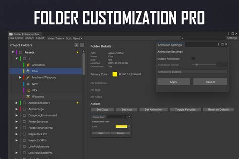 Folder Customization Pro Utilities Tools Unity Asset Store