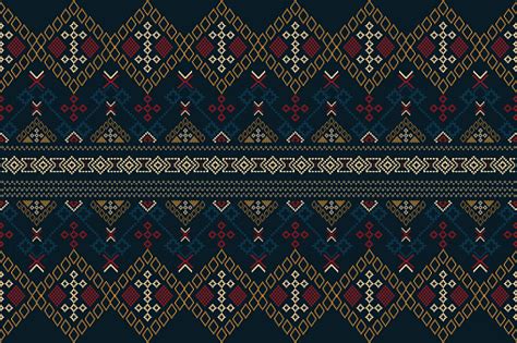 패턴 예술 디자인 기하학적 아즈텍 바틱 패브릭 뜨개질 민족 픽셀 배경에 대 한 수제 천 그리고 십자수 Idian 옷 직물 Seamless 화소 가축형 물소에 대한 스톡 벡터