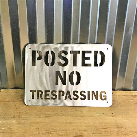 Metal No Trespassing Signs Etsy
