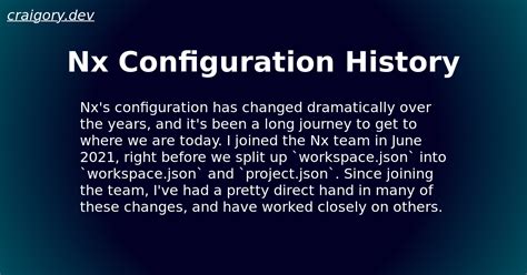 nx configuration history