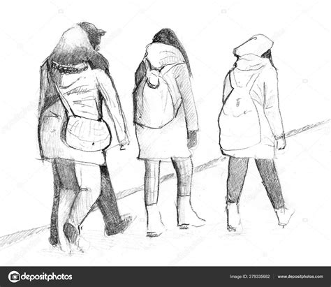 Hand Drawn Sketch Passers Stock Illustration By ©kseniyaomega 379335682