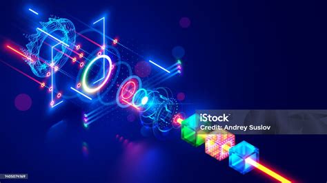 Hadron Collider 테크 일러스트레이션 과학 핵 가속기 기본 입자 양자 과학 실험 충돌 원자 전자 양성자 중성자 물리적 연구 문제 반물질 가속 페달에 대한 스톡