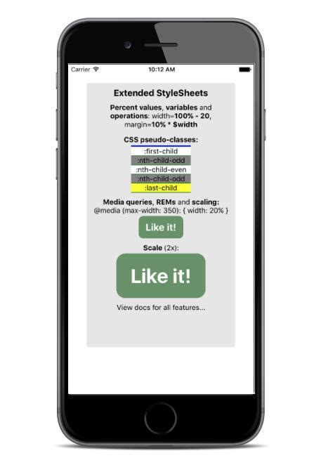 Extended Stylesheets For React Native