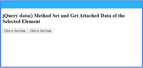 Jquery Data Method Attach Or Get Data Of Element