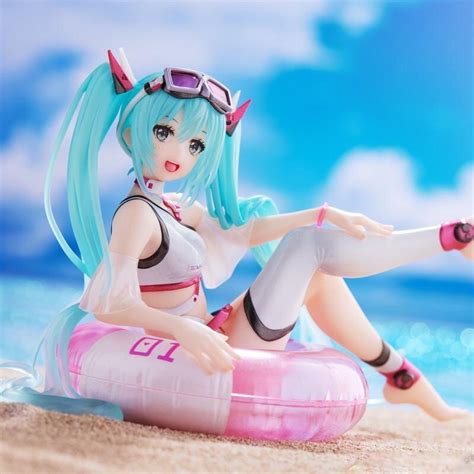 Anime Hatsune Miku Swimsuit Swim Ring Figure Long Hair Rabbit Two