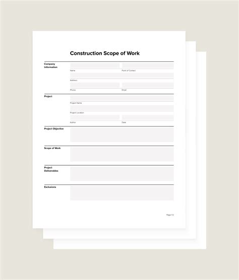 Construction Estimating Scope Sheets Free Construction Proposal