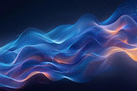 Luminous Waveforms Glowing Blue Gradient In Flowing Shapes Design