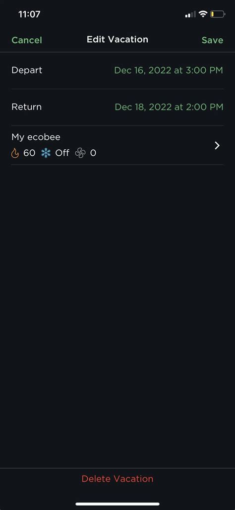 Vacation Mode Weird Behavior R Ecobee