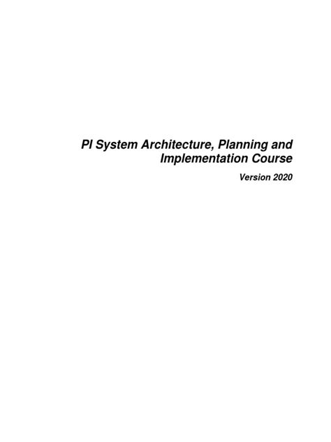 Pi System Architecture Planning And Implementation Pdf Databases
