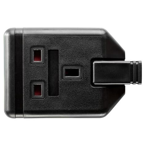 Masterplug Els13b 1 Socket 13a Trailing Extension Socket Black Heavy Duty Single Permaplug