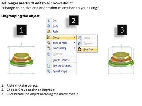 Timeline Ppt Template Staged Dependent Circular Diagram