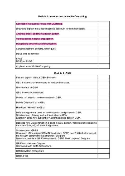 Mc For Sem Sample Questions For Mobile Computing Module 1 Introduction To Mobile