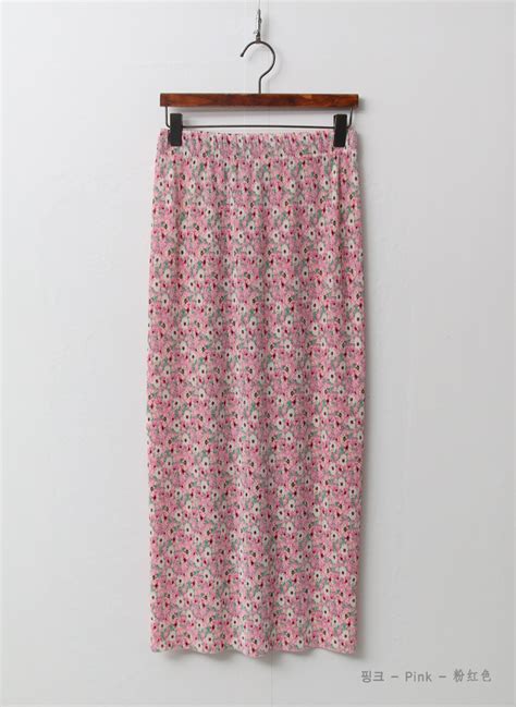 봄 여름 미시 엄마옷 스판 짱짱 링클 주름 플리츠 밴딩 플라워 H라인 롱 스커트 치마