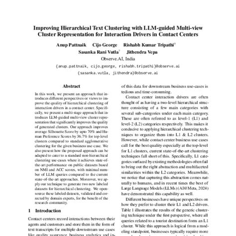 Improving Hierarchical Text Clustering With Llm Guided Multi View Cluster Representation Acl