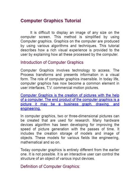 Computer Graphics Notes Pdf