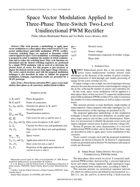 Pwm Rectifier Pdf Rectifier Vector Space