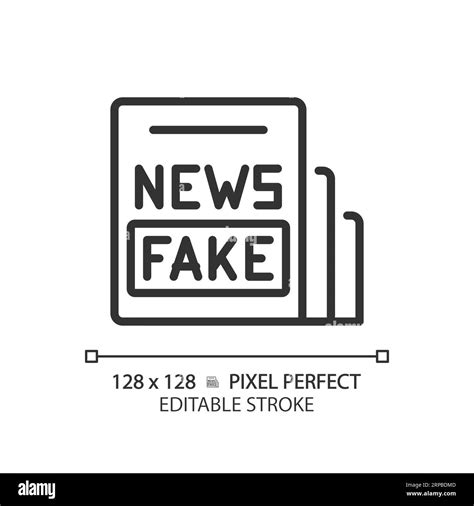 2d Customizable Thin Linear Black Fake News Icon Stock Vector Image And Art Alamy