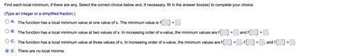 Solved A Identify The Functions Local Extreme Values In