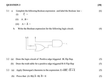 Solved Iii A A B Write The Boolean Expression For The Chegg