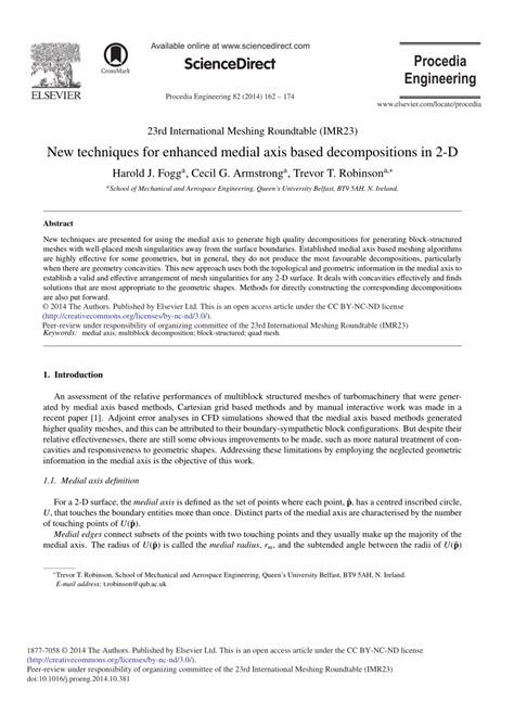 Pdf New Techniques For Enhanced Medial Axis Based Decompositions In 2 D
