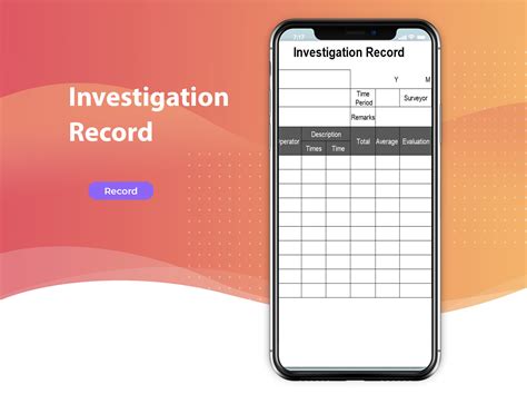 EXCEL Of Simple Investigation Record Xlsx WPS Free Templates