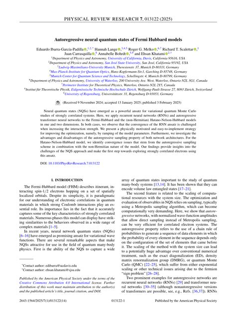 Pdf Autoregressive Neural Quantum States Of Fermi Hubbard Models