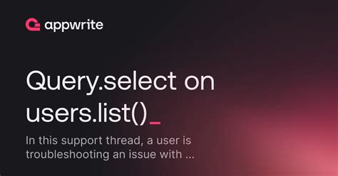 lect on users list threads appwrite