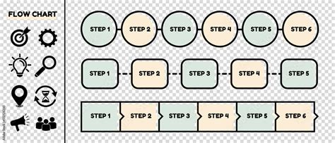 Flow Chart Infographic Templates And Bonus Business Icons Different Vector Illustrations
