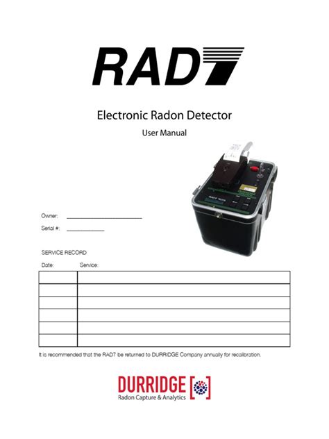Rad7 Manual Pdf Baggage Accuracy And Precision