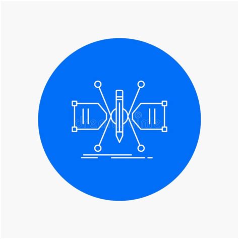 Architect Constructing Grid Sketch Structure White Line Icon In Circle Background Vector